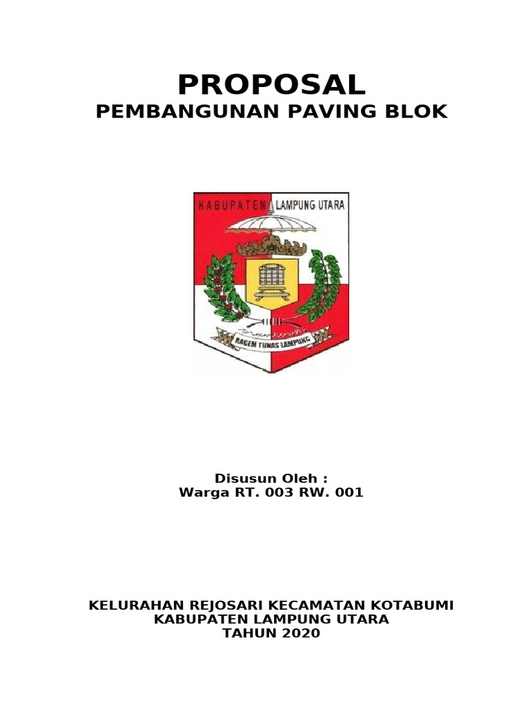 Proposal Pembuatan Paving Blok | PDF | Griya & Taman | Teknologi & Rekayasa
