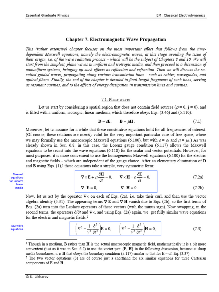 EM Chapter 07 | PDF | Waves | Polarization (Waves)
