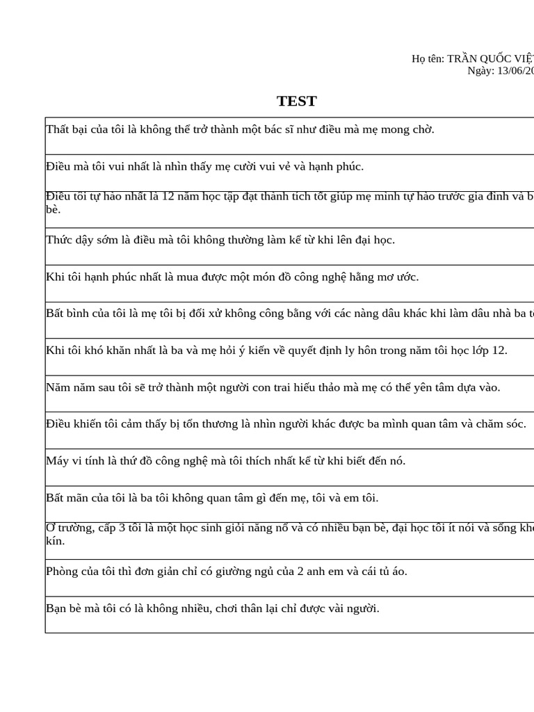 Bài Test 30 Câu | PDF