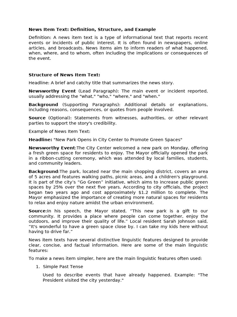 News Item Text Kelas 12 | PDF | News | Linguistics