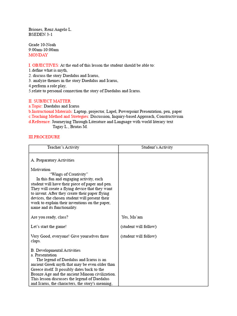 daedalus and icarus | PDF | Minotaur