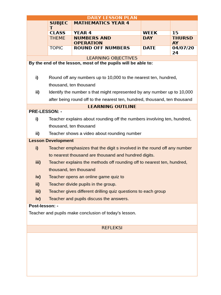 Year 4 Math: Rounding Numbers | PDF