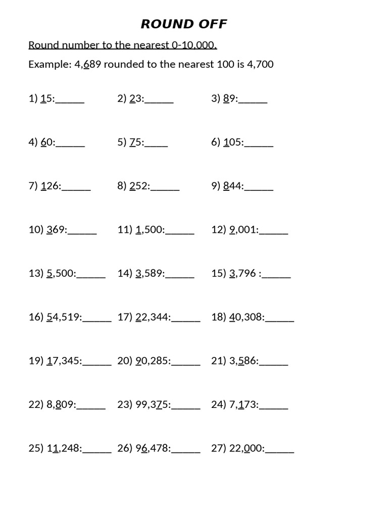 Round Number To The Nearest 0 | PDF