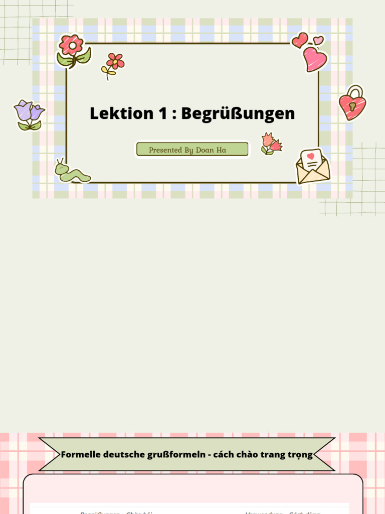 Lektion 1: Begrüßungen: Presented by Doan Ha | PDF