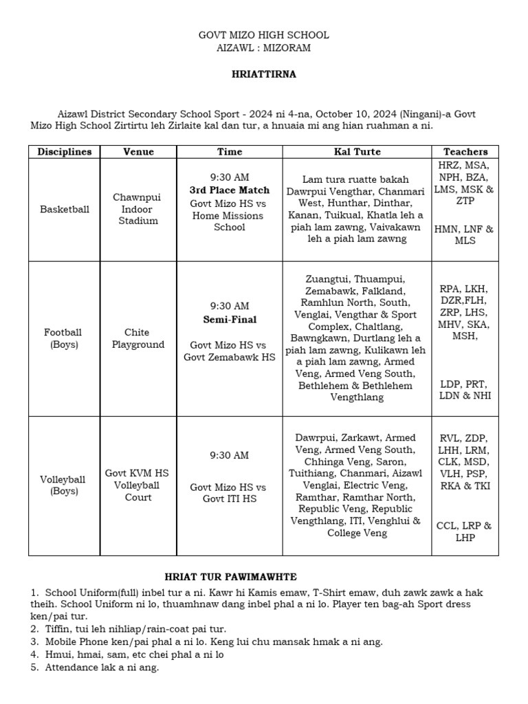 DT 10.10.2024-A District Sport-A Kal Dan Tur (1) - 1 | PDF