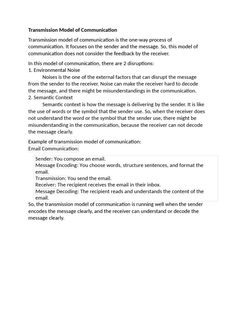 3 Models of Communication (Summary) | PDF | Communication | Cognition