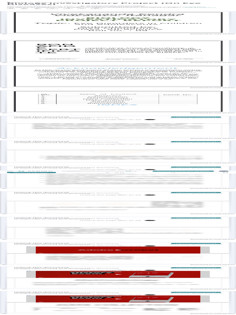 Biology Investigatory Project (On Eye Diseases) PDF Human Eye Cornea 6 ...