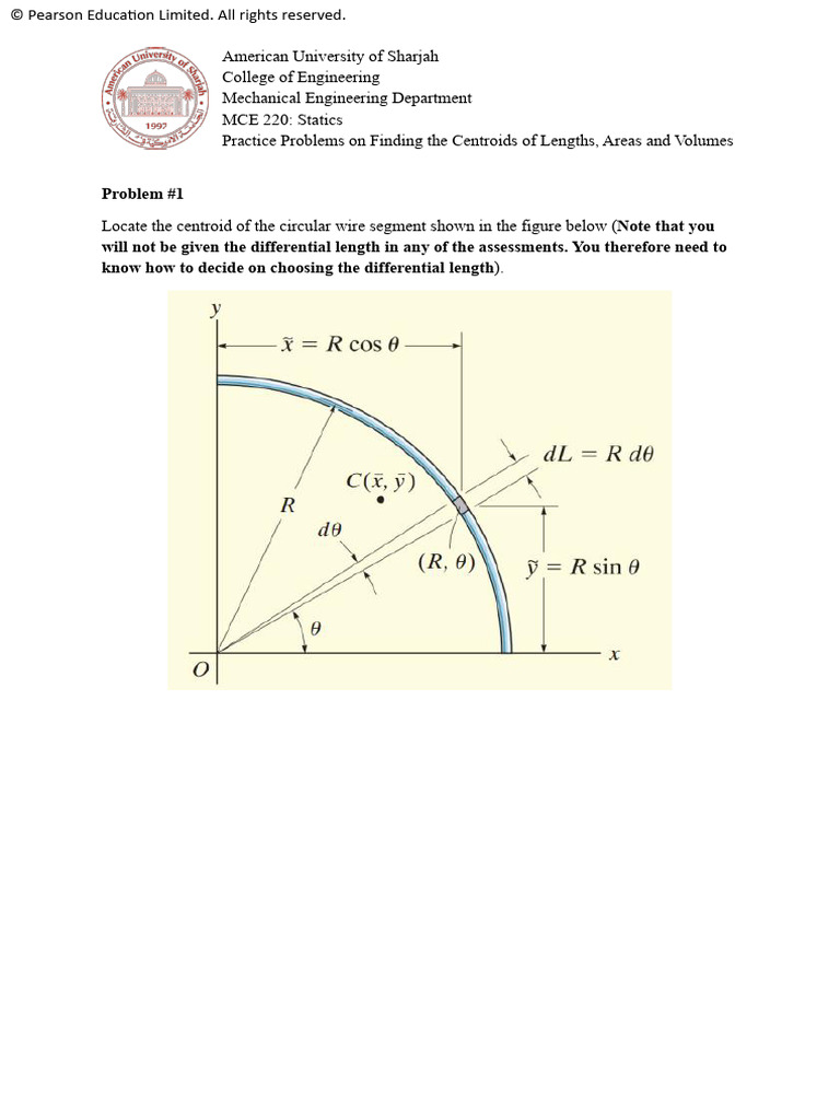 Practice Problems On Centroids | PDF | Area | Geometry