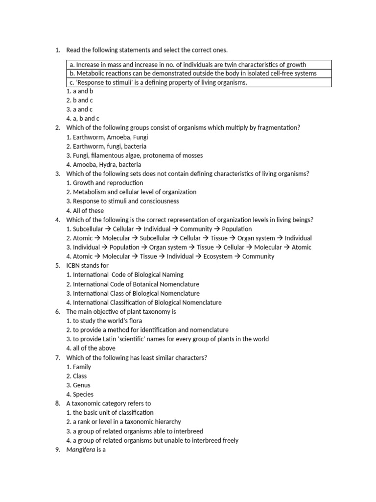 biological classification gk-1-1 | PDF | Taxonomy (Biology) | Biology