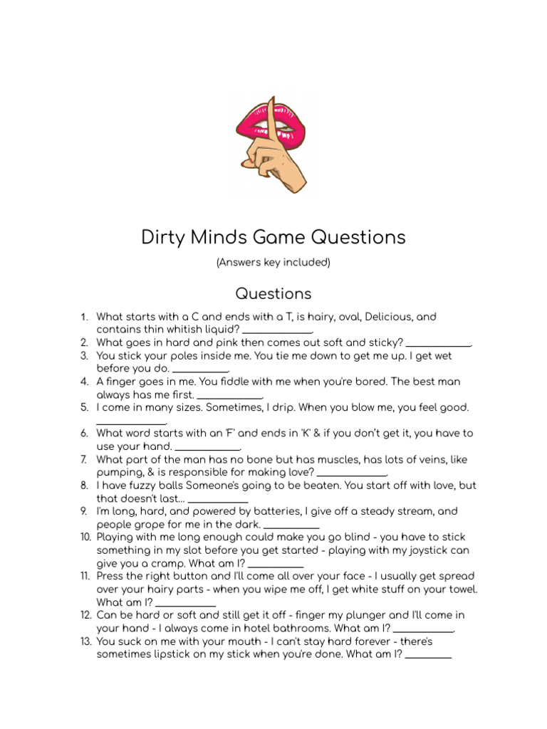 Dirty Minds Game Questions | PDF