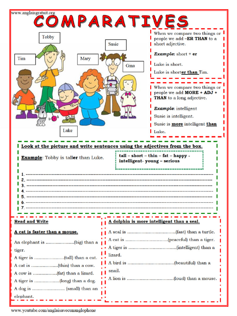 Exercice Comparatifs en Anglais | PDF