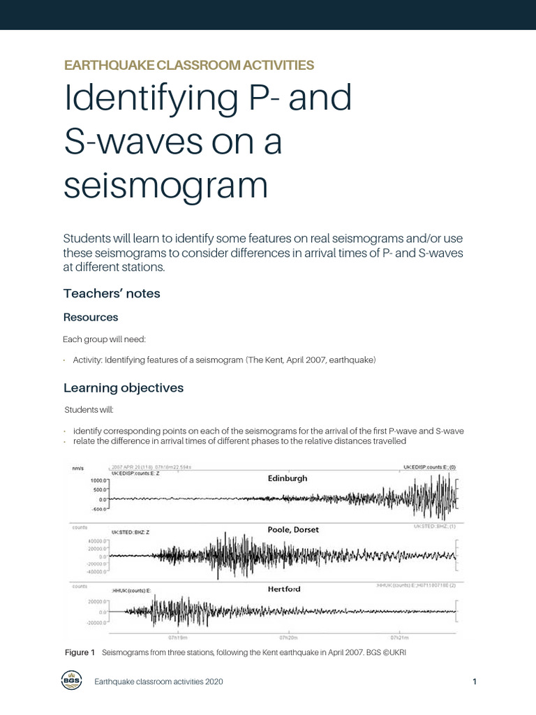 Earthquake Seismogram Activities 2020 | PDF | Earthquakes | Solid Mechanics