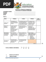 2025 Physical Sciences Grade 12 Experiment 2 | PDF | Titration | Chemistry