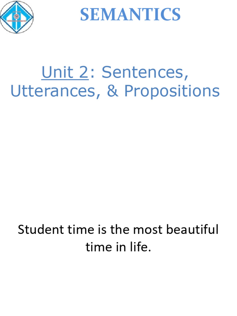Semantics - Unit 2 | PDF | Proposition | Word
