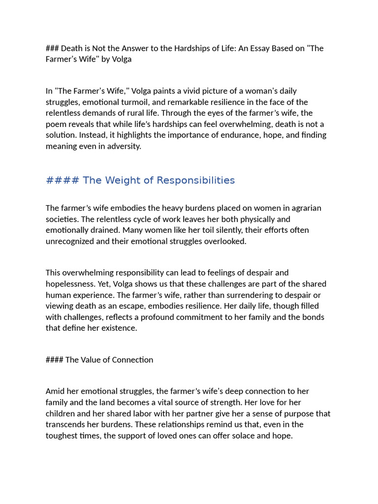 Death is Not the Answer to Hardship | PDF | Psychological Resilience ...
