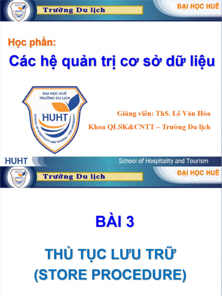 Cac He QTCSDL - C03 - Procedure - Pro | PDF