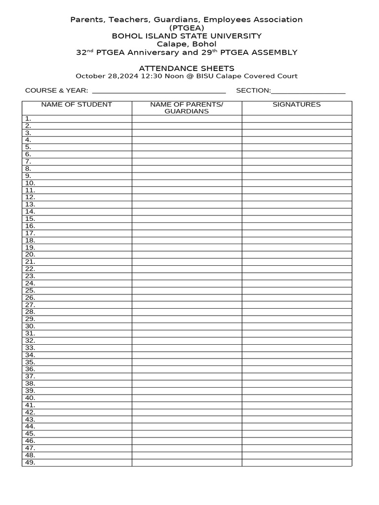 Attendance Assembly 2024 | PDF