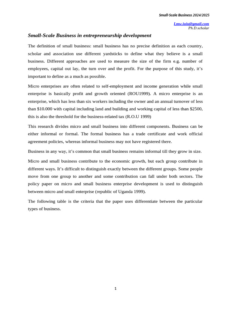 Understanding Small-Scale Business Management | PDF | Entrepreneurship ...