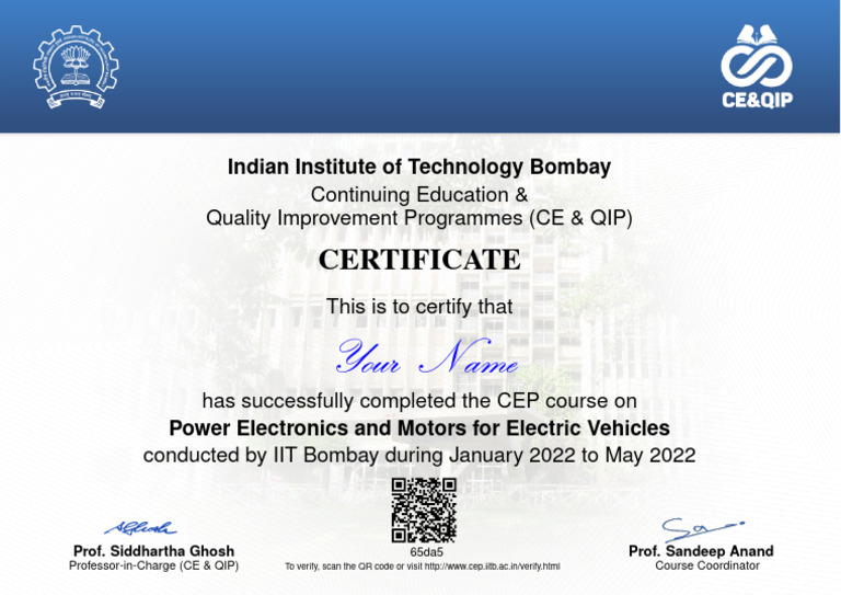 QIP Certificate for Power Electronics Course | PDF | Computers ...