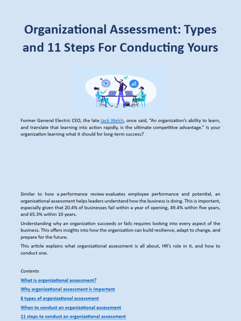 Conducting Effective Organizational Assessments | PDF | Needs ...