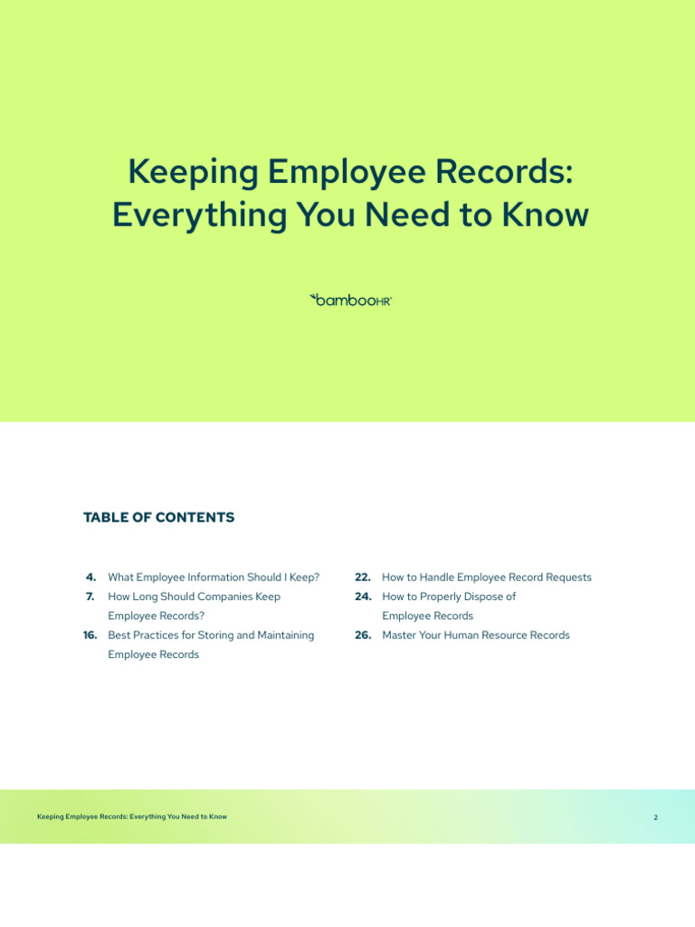 Essential Guide to Employee Records Management | PDF | Family And ...