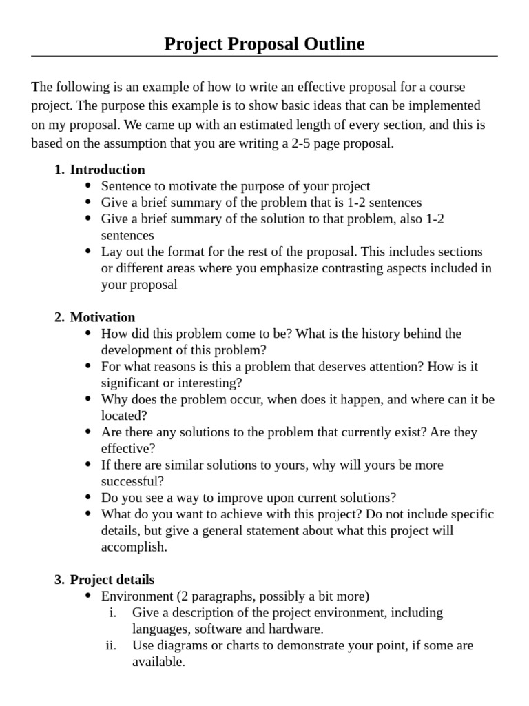 Project Proposal Outline | PDF | Motivation | Motivational