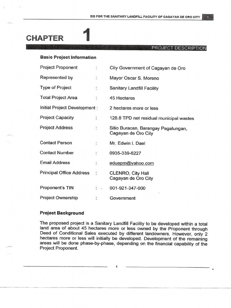 Chapter 1 Project Description | PDF