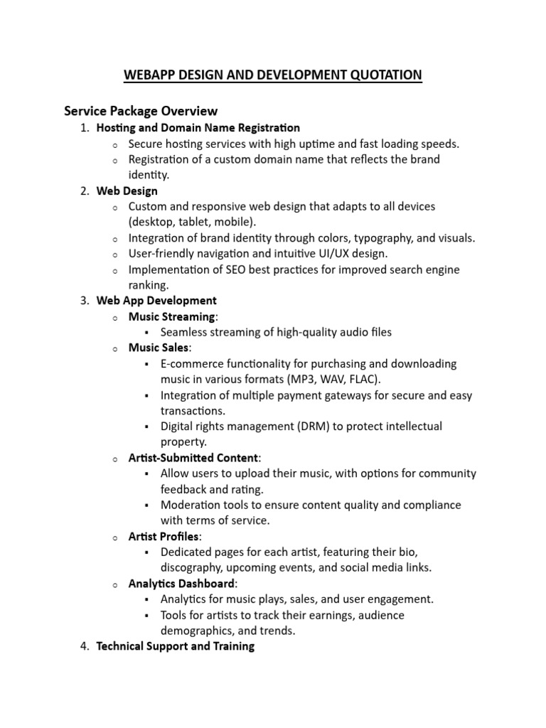 Webapp Design And Development Quotation 2 Pdf Software Multimedia