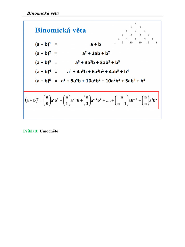 PL 9 - Binomická Věta | PDF