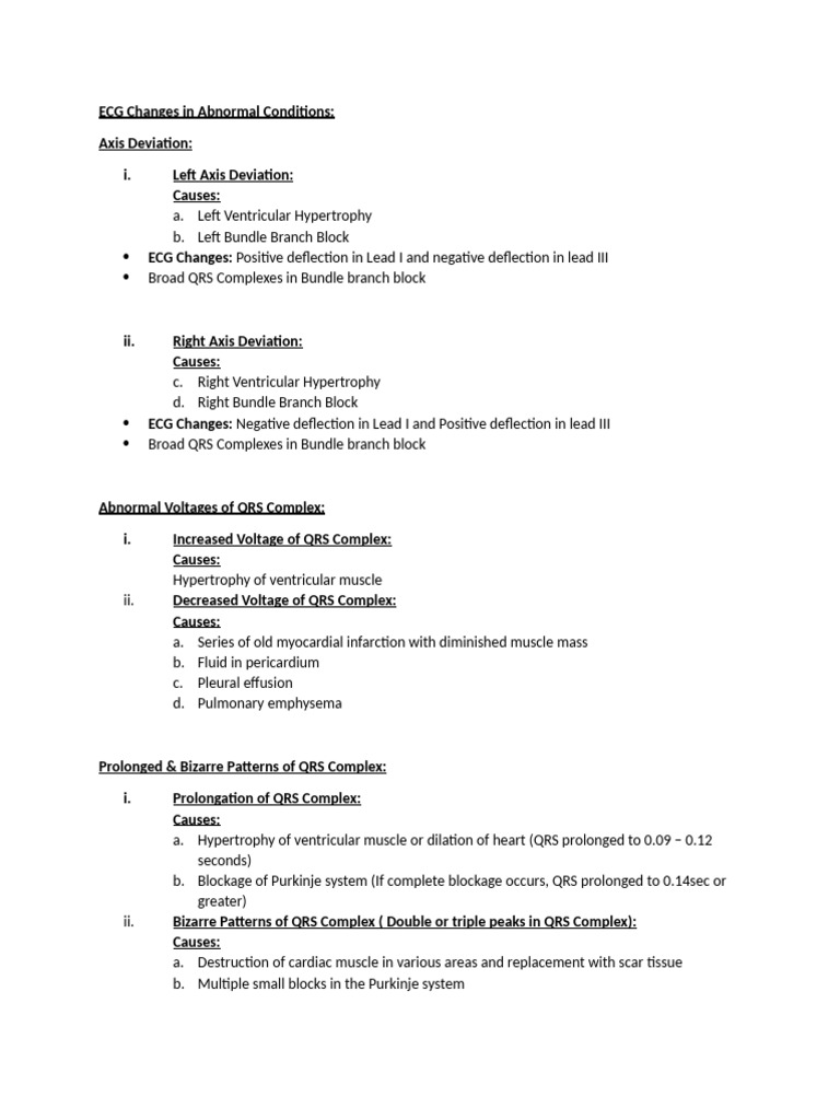 ECG Changes in Abnormal Conditions | PDF | Electrocardiography ...
