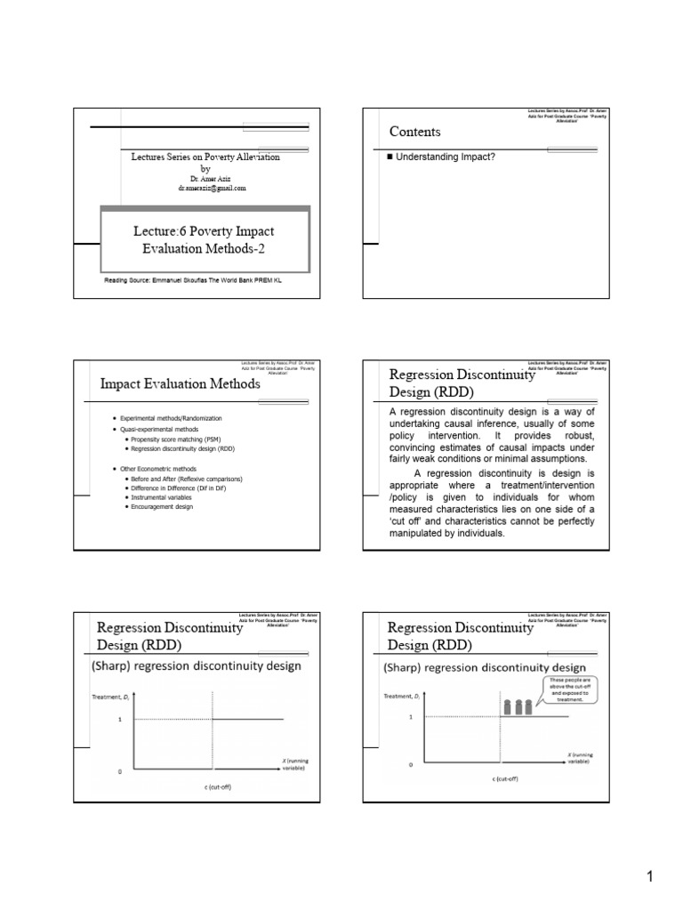 Lec6 Impact Assesment Methods-2 | PDF | Regression Analysis | Experiment