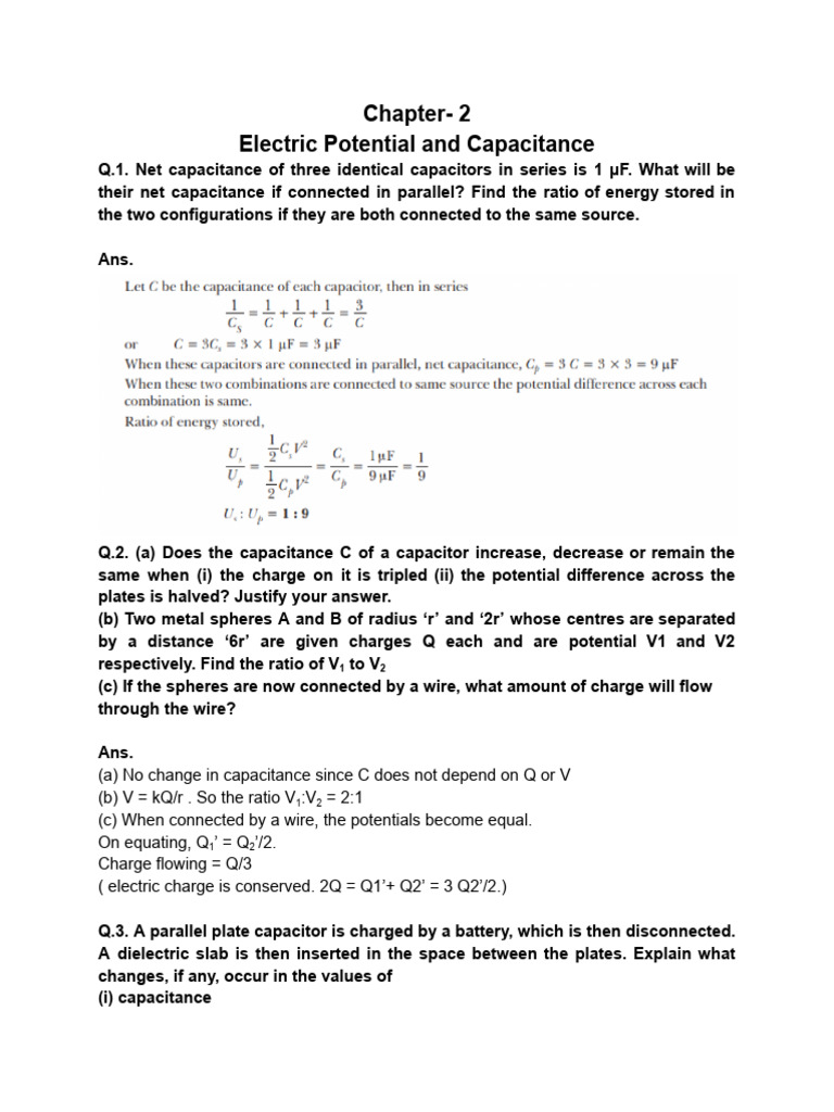 Cbse Class 12 Physics Chapter 2 Important Questions 4 or 5 Marks | PDF