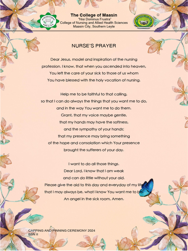 Nurses Prayer and Nurses Pledge | PDF | Nursing