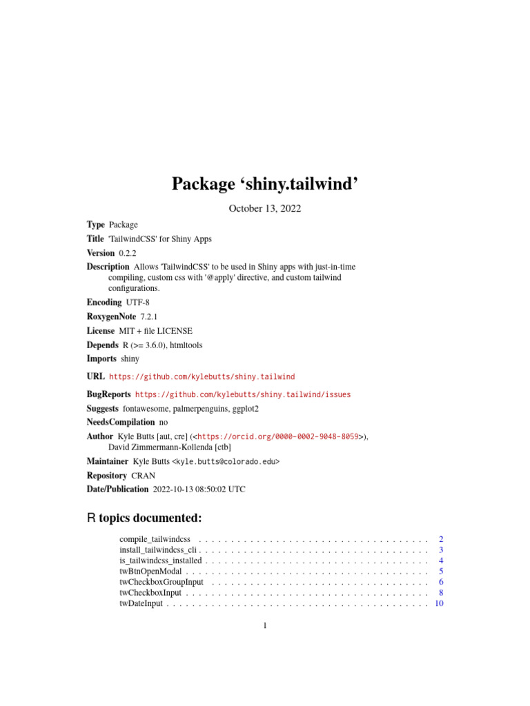 shiny.tailwind | PDF | Software Development | Software