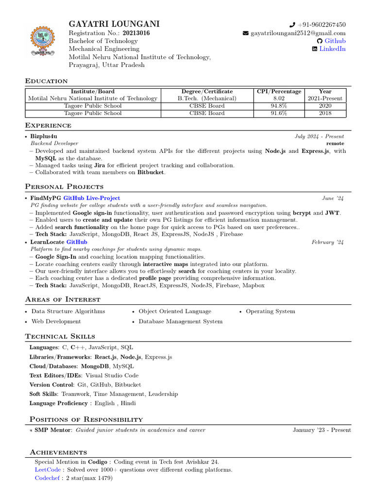 Gayatri Resume 2 | PDF | Software Engineering | Information Technology