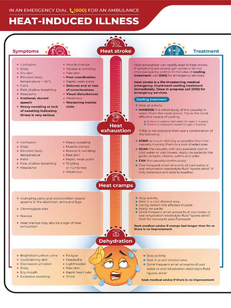 First Aid Chart For Heat Induced Illness | PDF