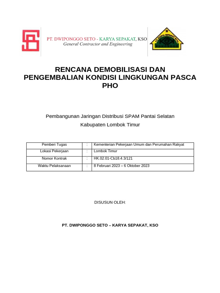 Laporan Demob JDU Pansel | PDF