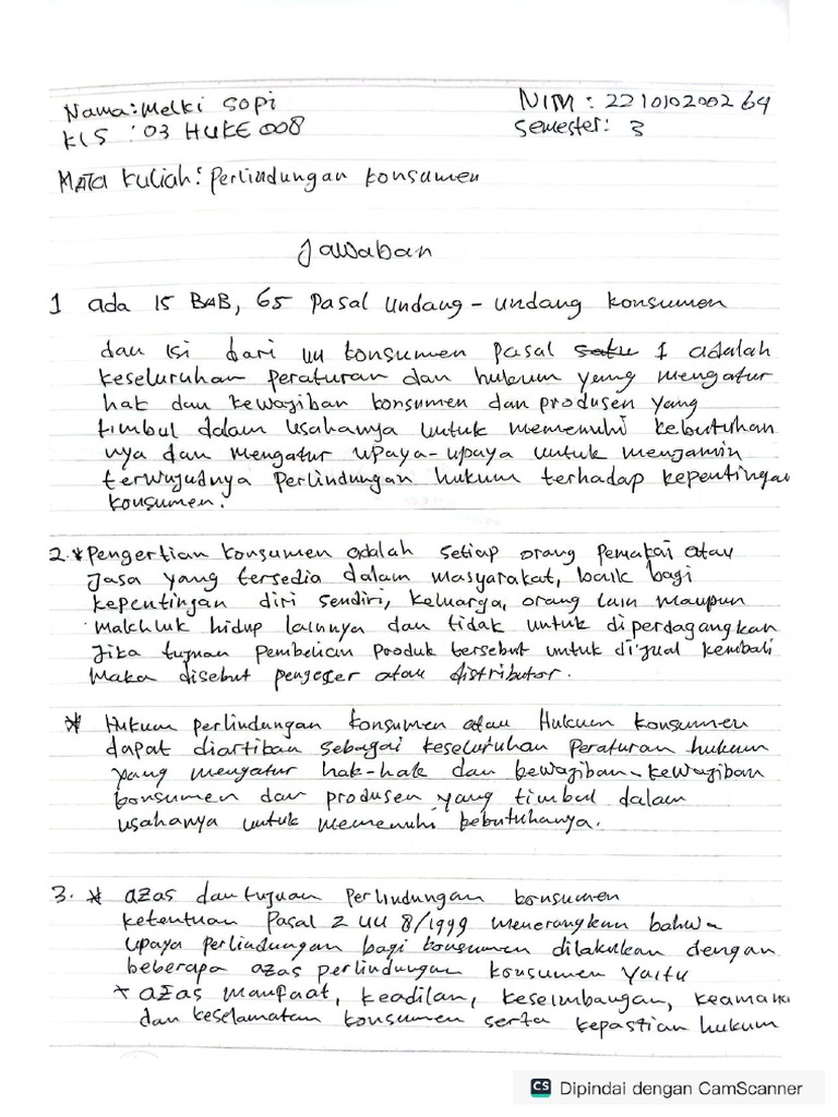 Uts Perlindungan Konsumen (Melki) | PDF