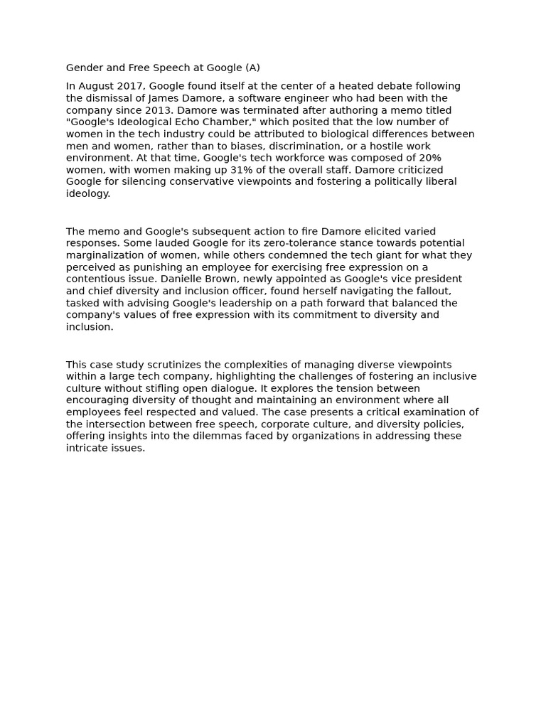 Google Gender Case | PDF | Games & Activities