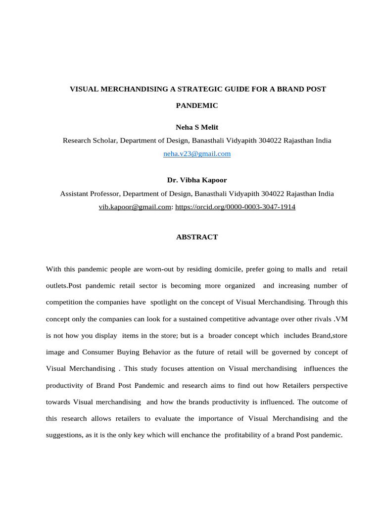 Visual Merchandising Strategies Post-Pandemic | PDF | Retail ...