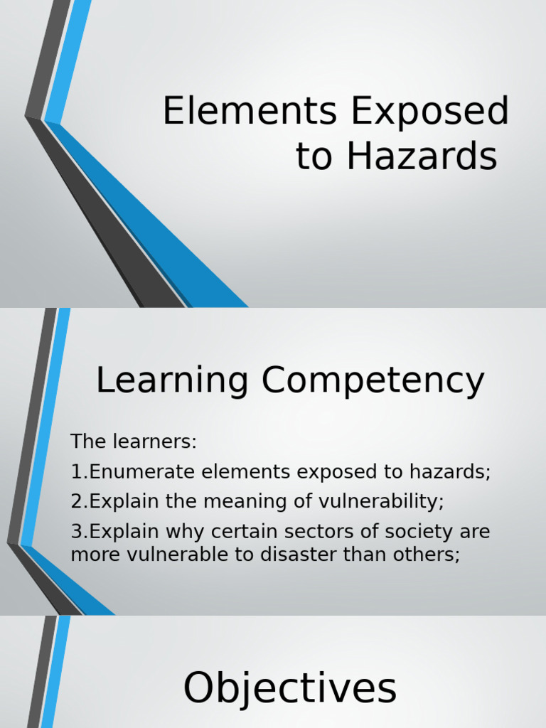 Elements Vulnerable to Hazards | PDF | Hazards | Vulnerability