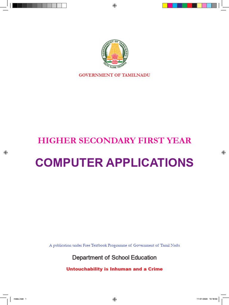 11th Computer Application EM Text | PDF | Printer (Computing ...