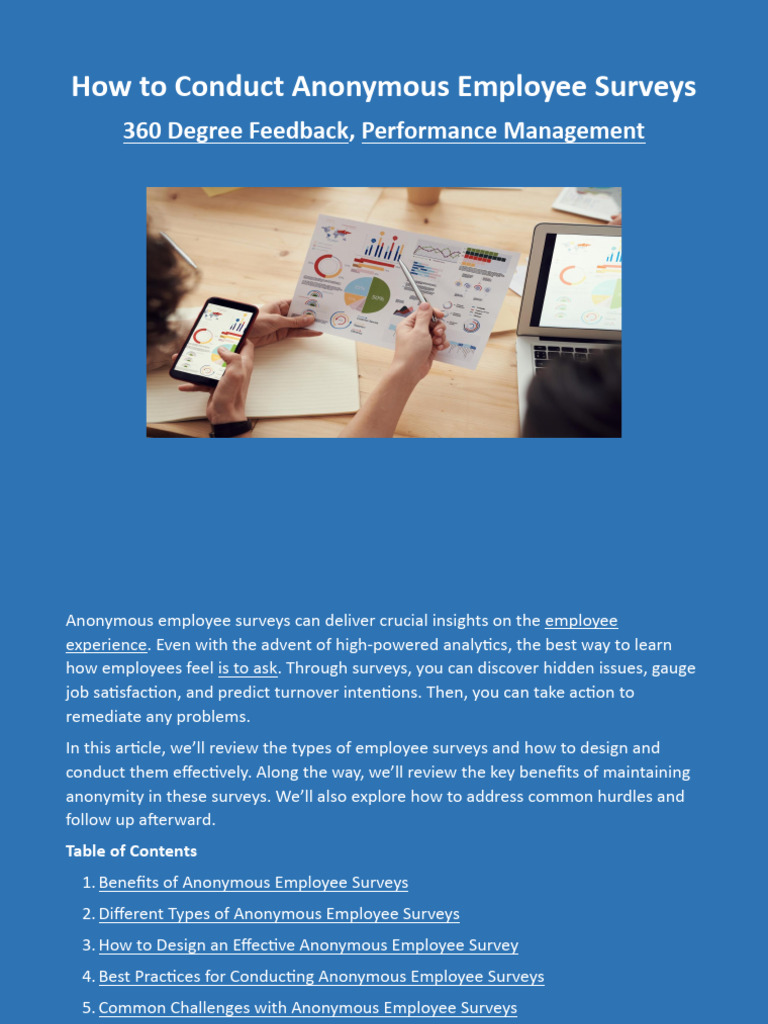 How To Conduct Anonymous Employee Surveys | PDF | Job Satisfaction ...