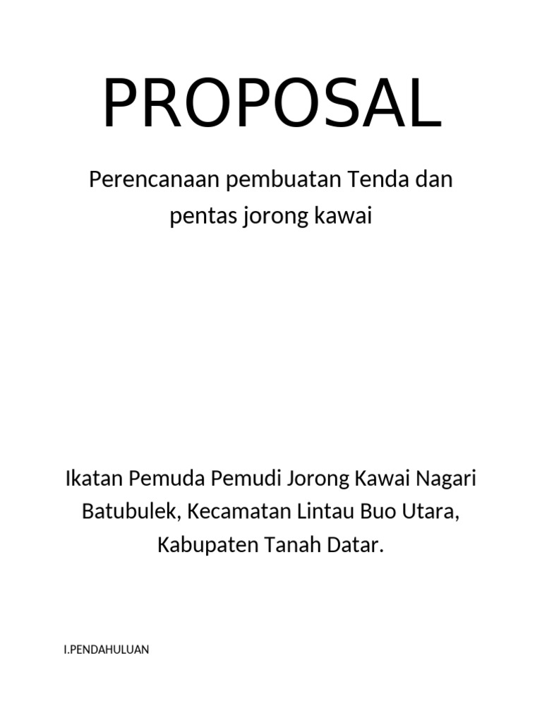 Proposal Pengadaan Tenda Dan Pentas | PDF | Ilmu Sosial | Perjalanan