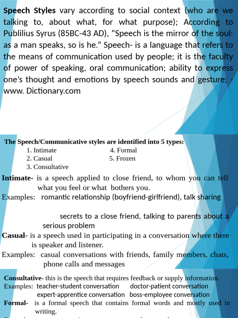 Oral Com Ppt Lesson 6 Week 6 Speech Style and Speech Acts | PDF ...