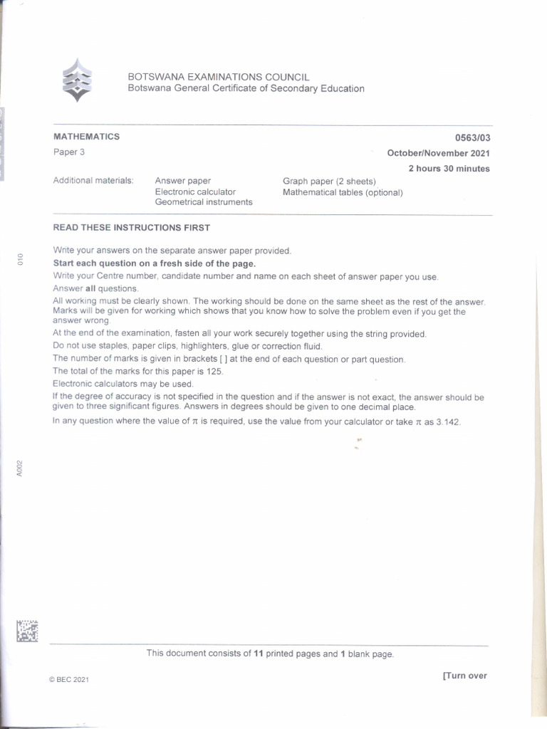 2021 PP3 Bgcse | PDF