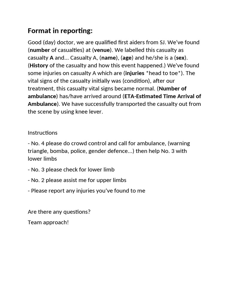 Script Format in Reporting | PDF