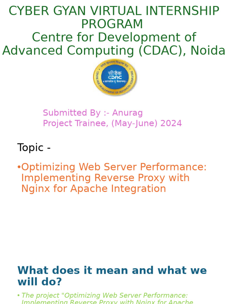 Anurag Optimizing Web Server Performance | PDF | Apache Http Server | Proxy Server