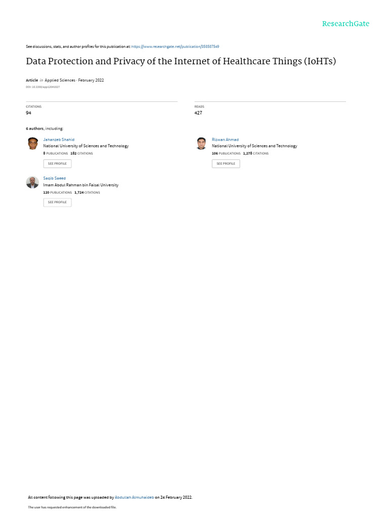 Data Protection | PDF | Internet Of Things | Computer Network