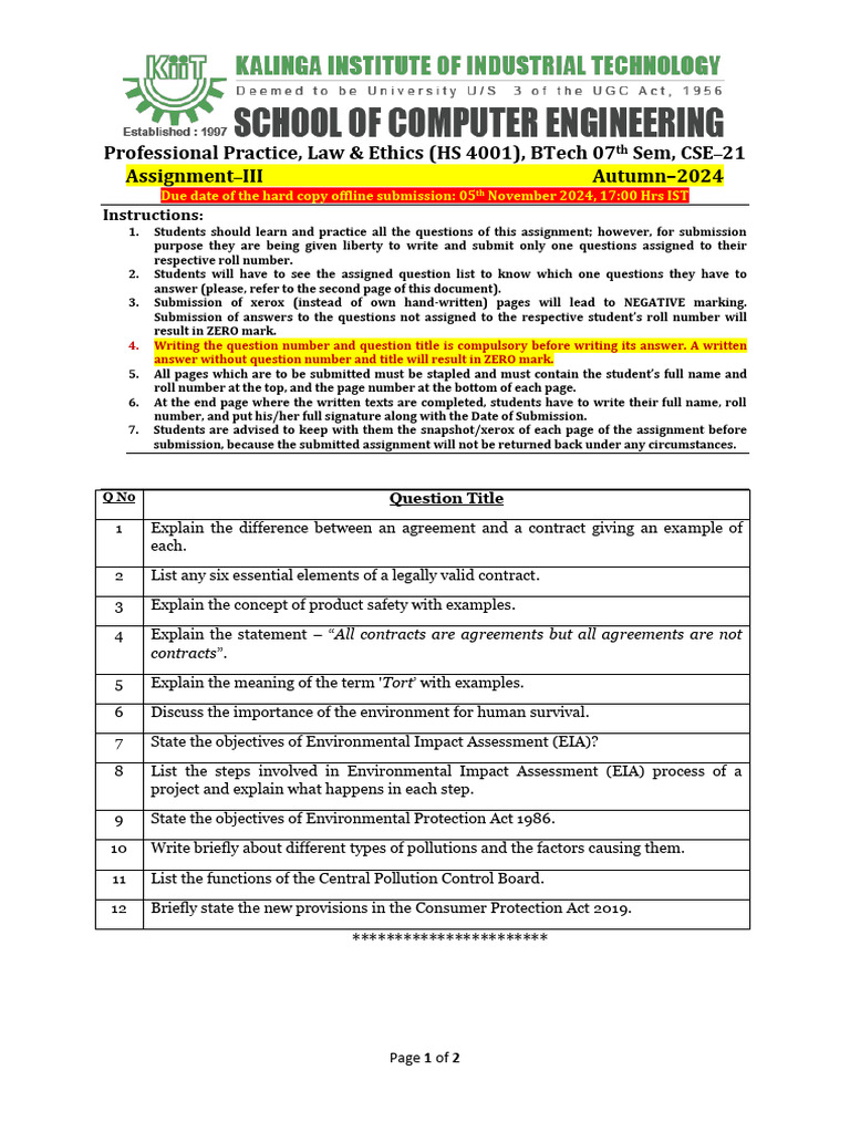 Assignment-III PPLE (HS4001) CSE-21 Autumn-2024 | PDF | Justice | Crime ...